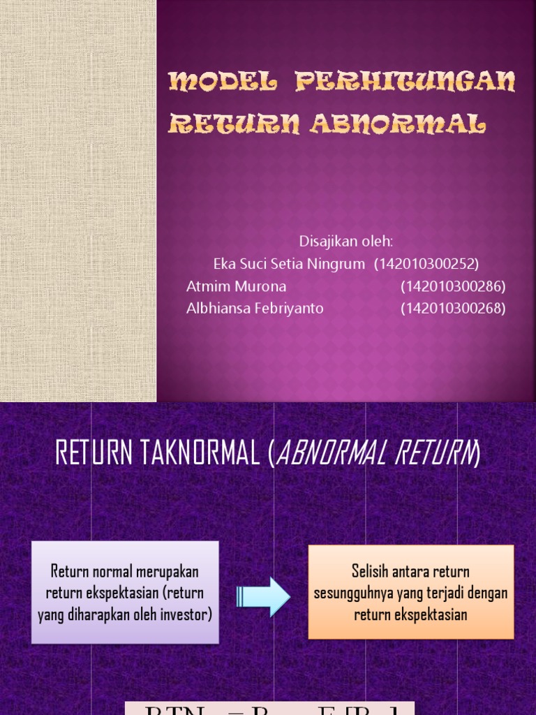 Modal Perhitungan Return Abnormal Kelompok 9 | PDF | Bisnis ...