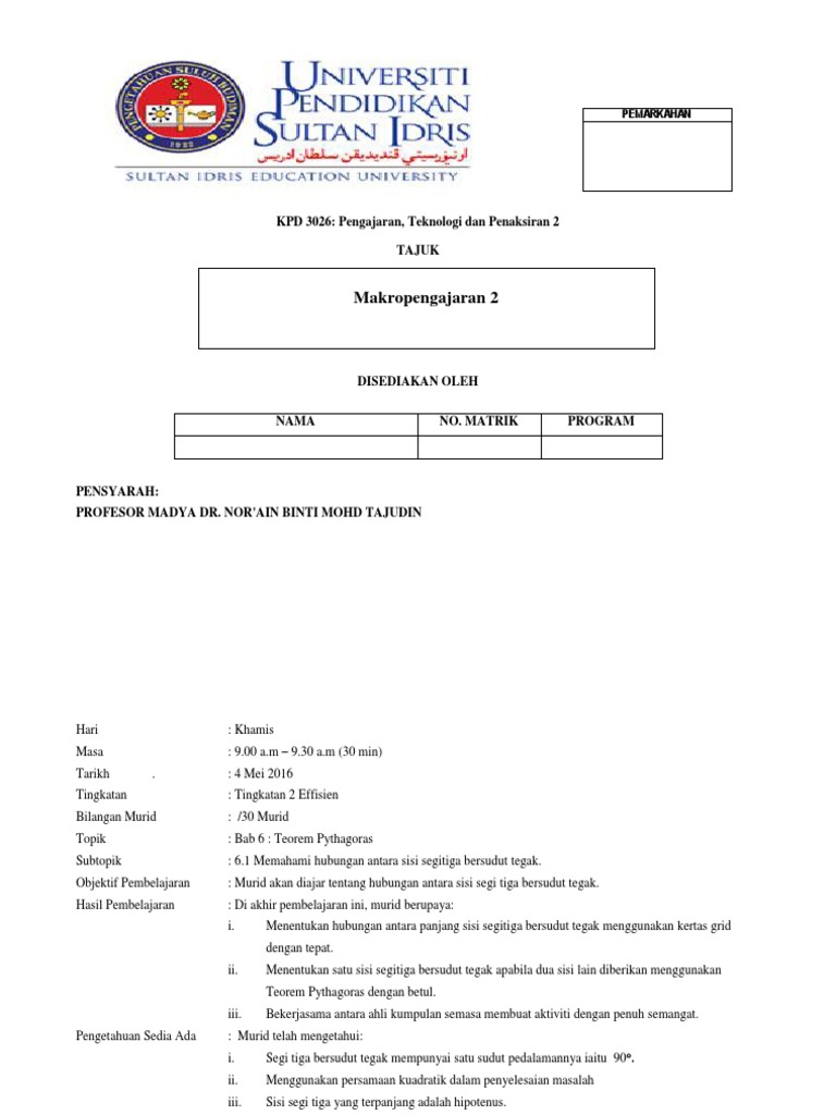 Contoh RPH - Matematik PDF | PDF