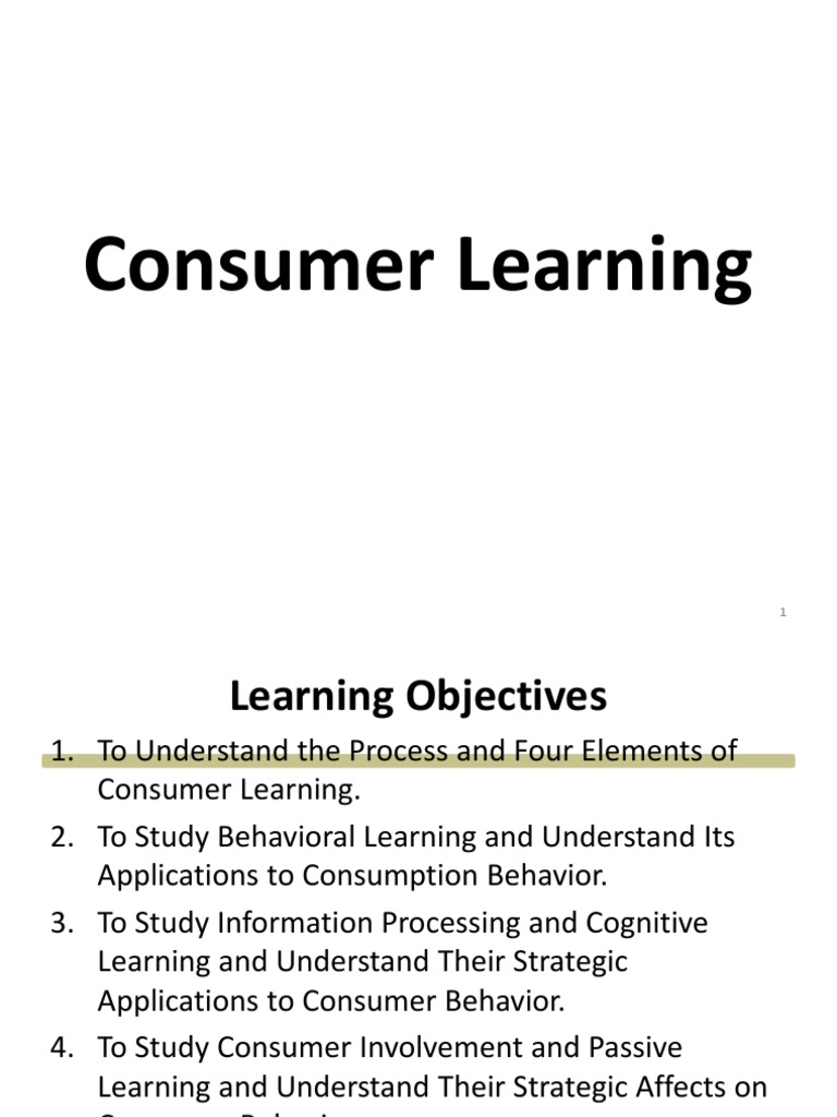 Consumer Learning | PDF | Classical Conditioning | Reinforcement