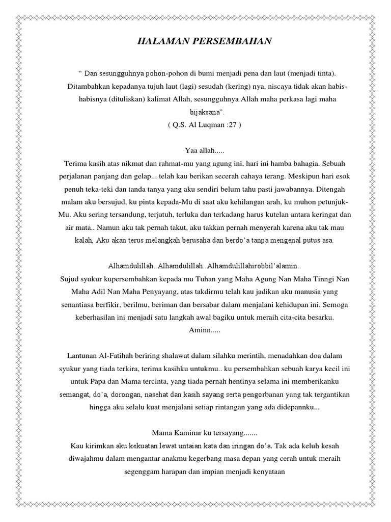 Halaman Persembahan | PDF | Agama & Spiritualitas | Puisi