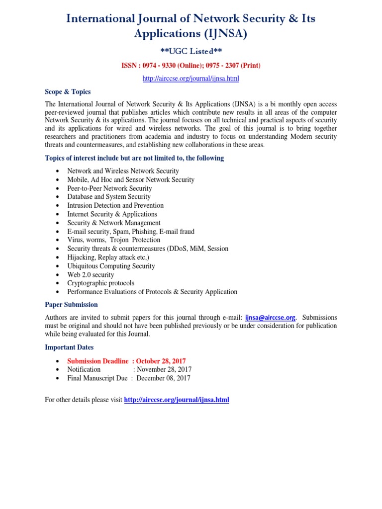 International Journal of Network Security & Its Applications | PDF ...