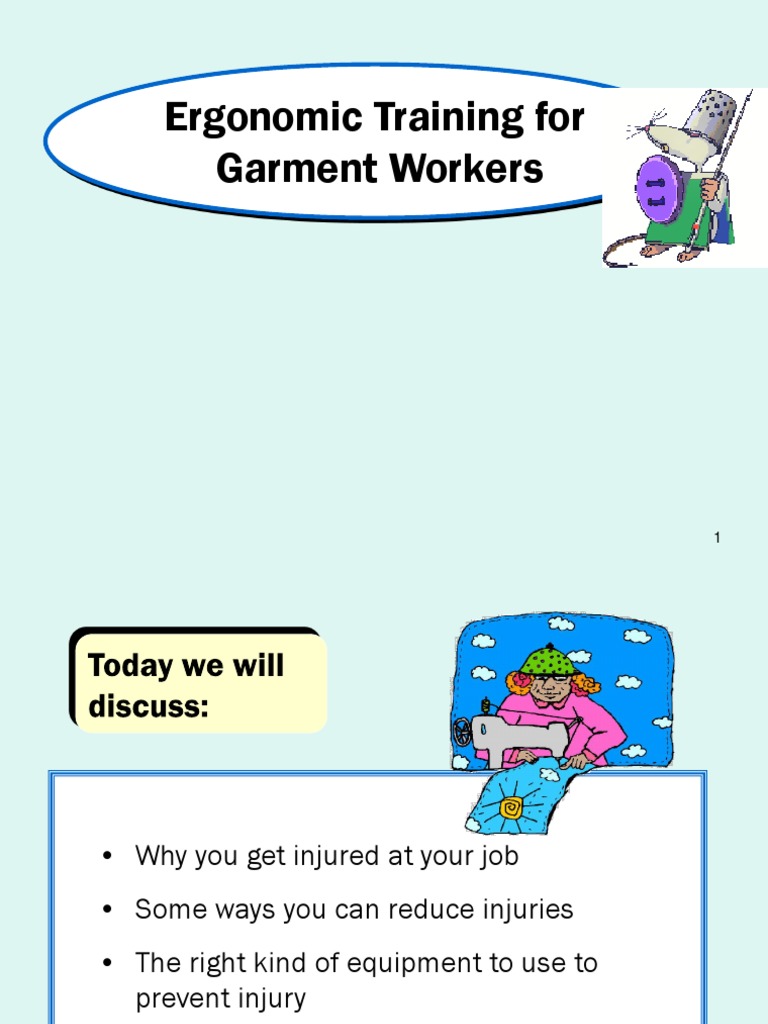 Ergonomic Training For Garment Workers | PDF | Chair | Musculoskeletal ...
