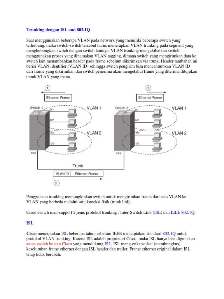 Trunking Dengan ISL and 802 | PDF | Komputer