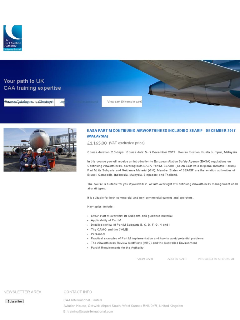 EASA Part M Continuing Airworthiness Training CAAi Malaysia | PDF ...
