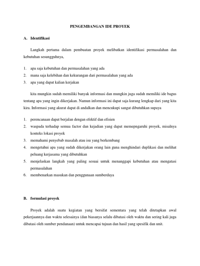 Pengembangan Ide Proyek dan Mind Mapping | PDF