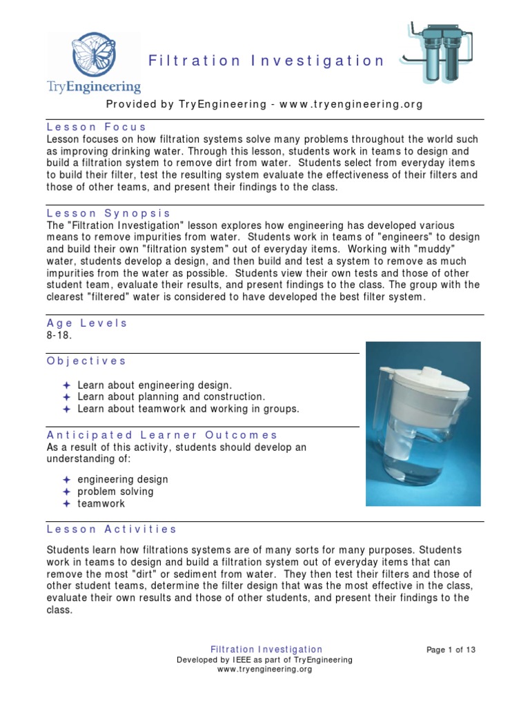 Filtration | PDF | Science Education | Filtration