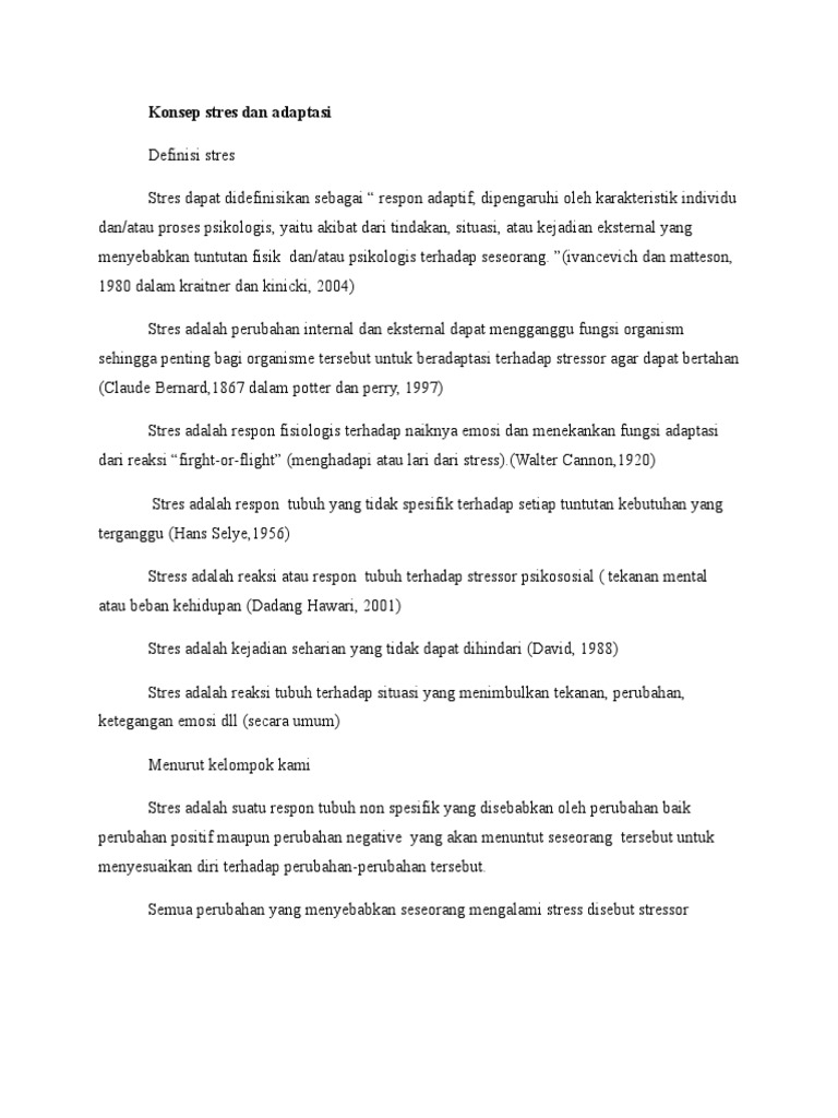 Konsep Stres Dan Adaptasi | PDF | Sains & Matematika