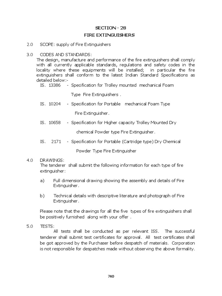 Fire Extinguisher Specifications Guide | PDF | Foam | Specification ...