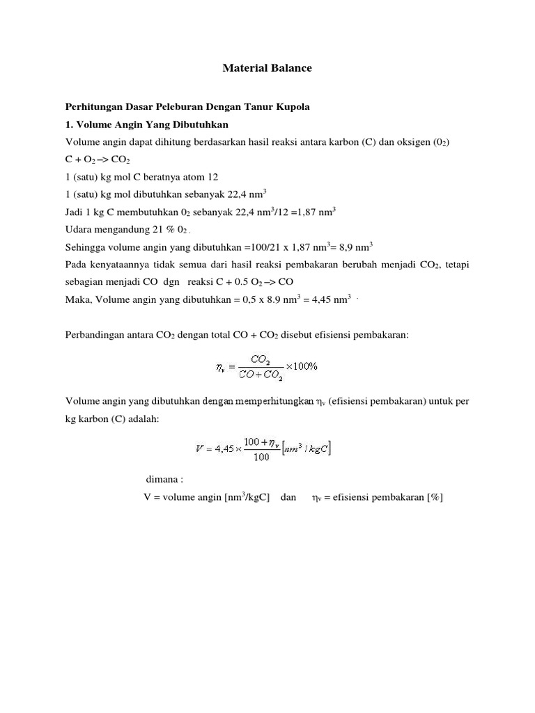 Material Balance | PDF