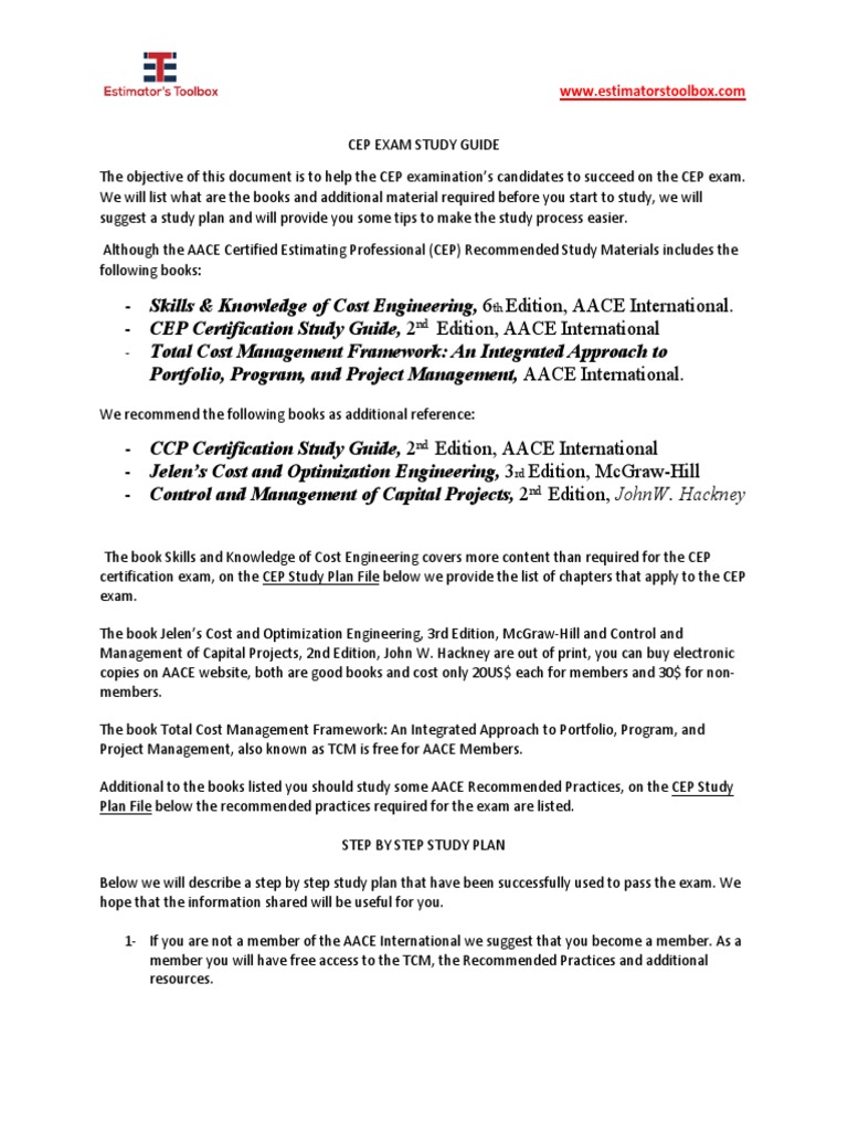 Cep Exam Study Guide | Download Free PDF | Project Management | Test ...