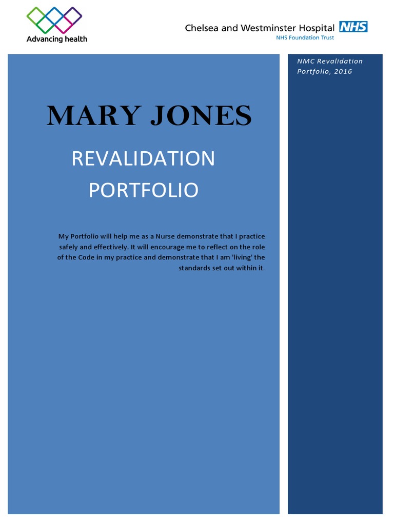 Nursing Revalidation Portfolio Example 2 Nursing Health Care