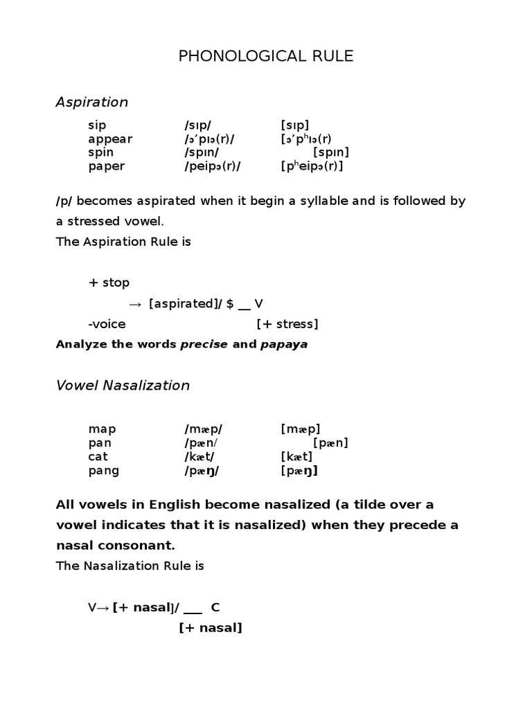 Phonological Rule | PDF