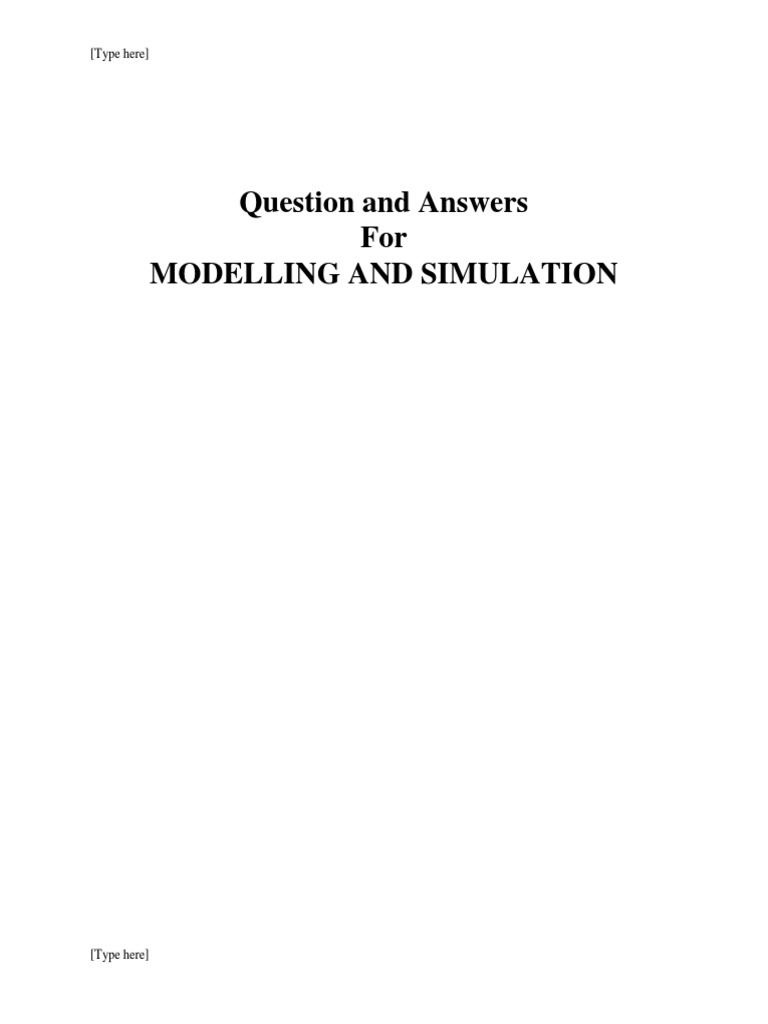 Question and Answers For Modelling and Simulation: (Type Here) | PDF | Conceptual Model ...