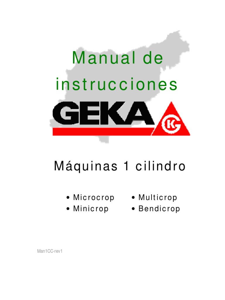 Manual Maquina Geka 1 PDF | PDF | Herramientas | Tornillo