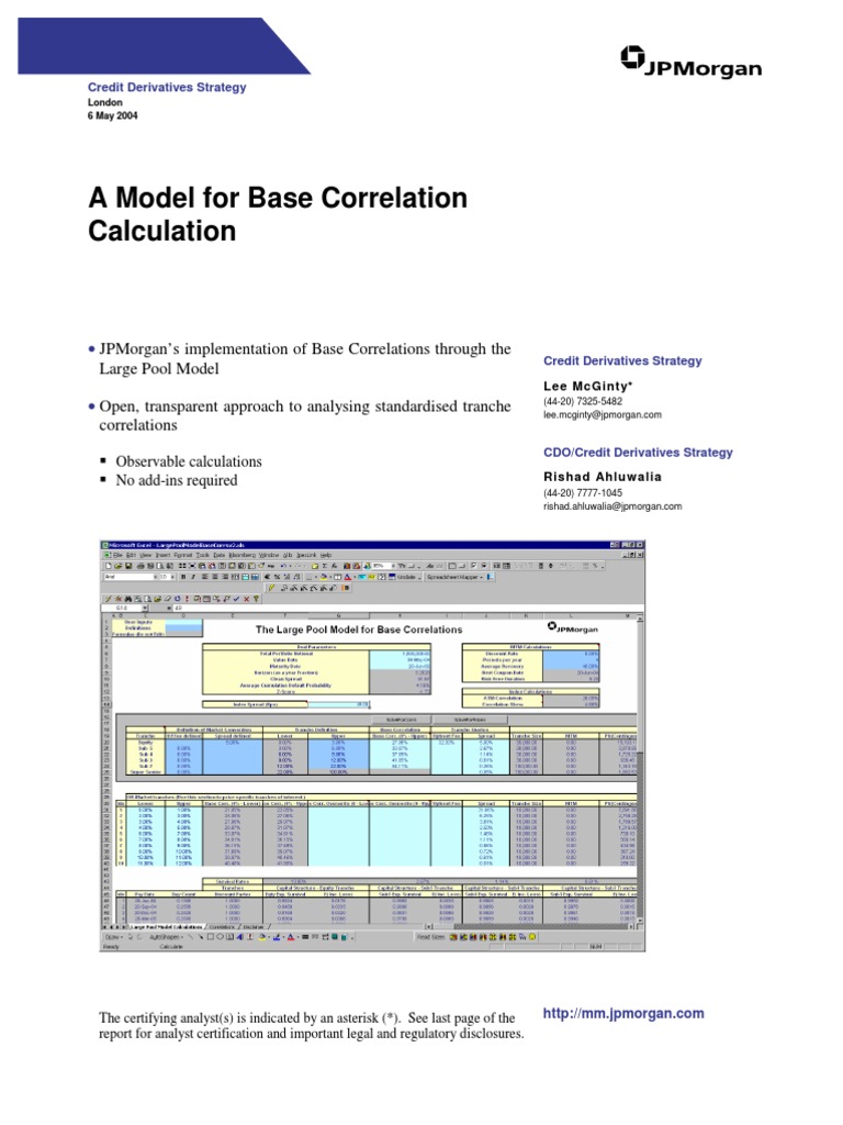 Model For Base Correlations | PDF | Jp Morgan Chase | Discounting