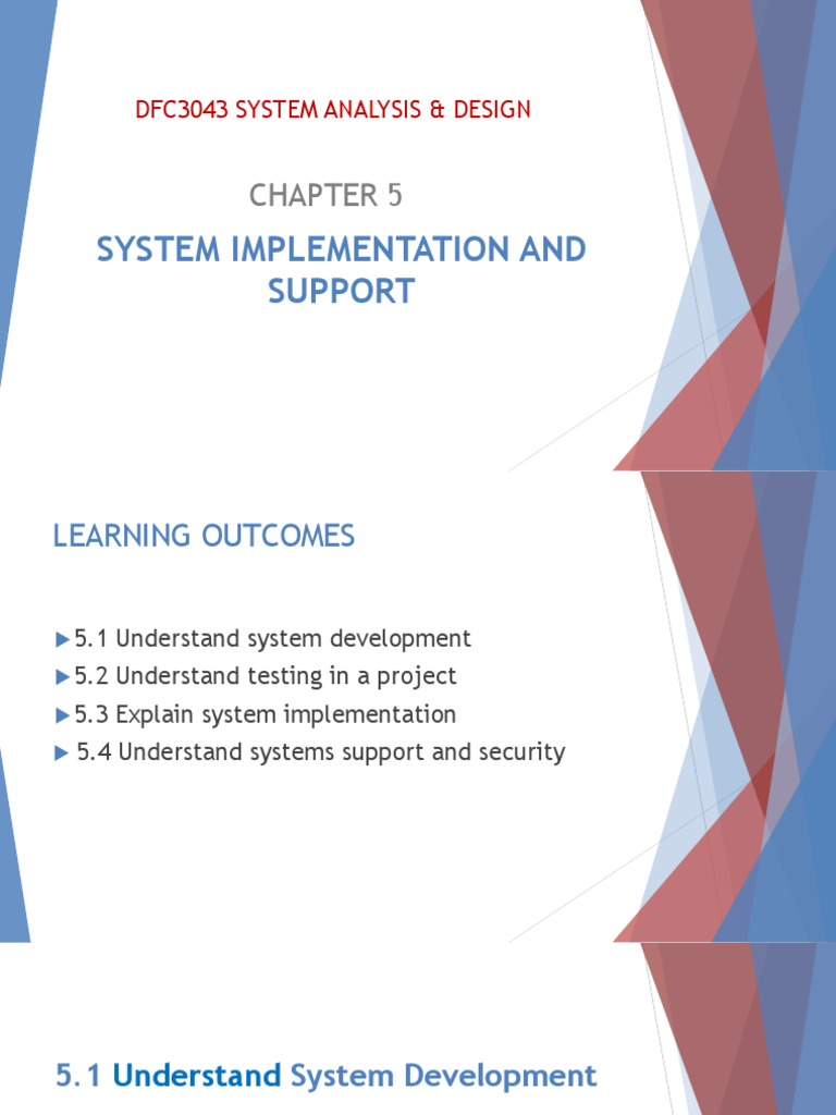Chapter 5 - System Implementation and Support PDF | PDF | Conceptual ...