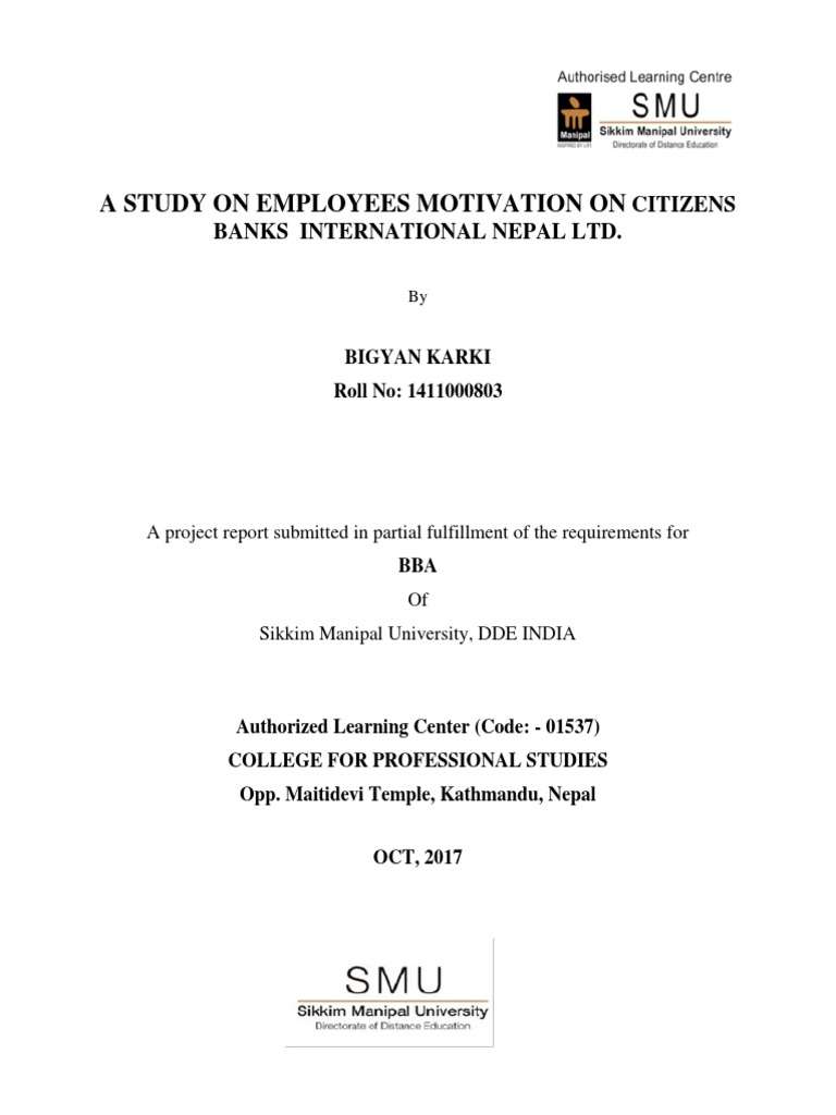 A Project Report on Employee Motivation on Cbl Bgyan | Motivation ...