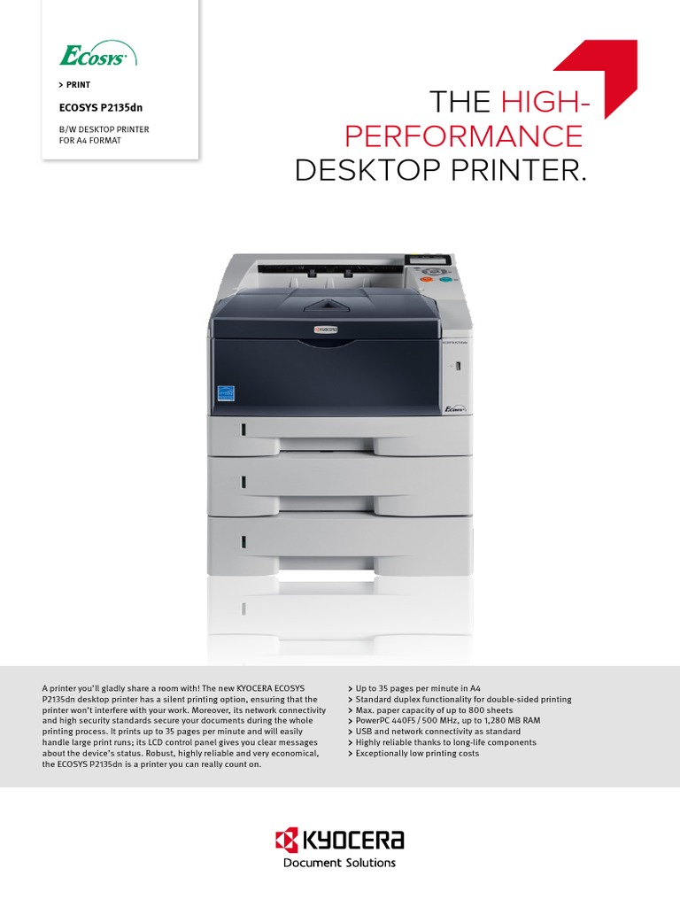 ECOSYS P2135dn | PDF | Printer (Computing) | Computer Hardware