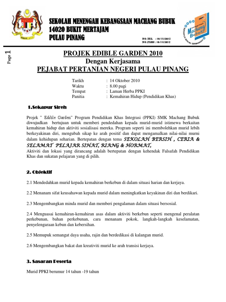 Kertas Kerja Projek Kebun 2010 | PDF