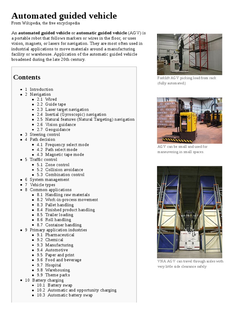Automated Guided Vehicle | PDF | Vehicles | Industries