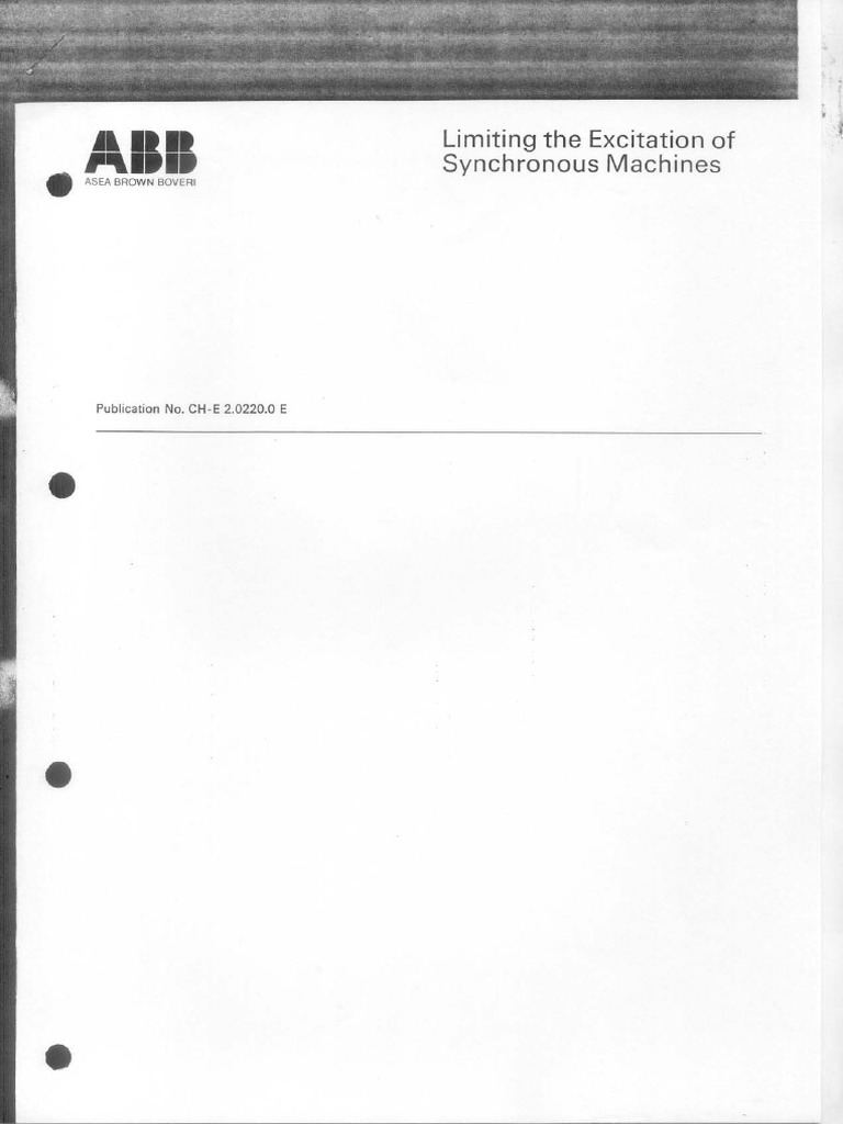 ABB - Limiting The Excitation of Synchronous Machine PDF | PDF