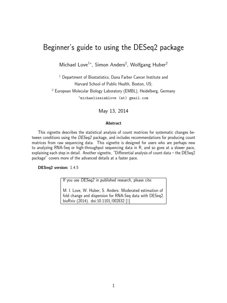 DESeq2 Beginner's Guide | PDF | Comma Separated Values | P Value