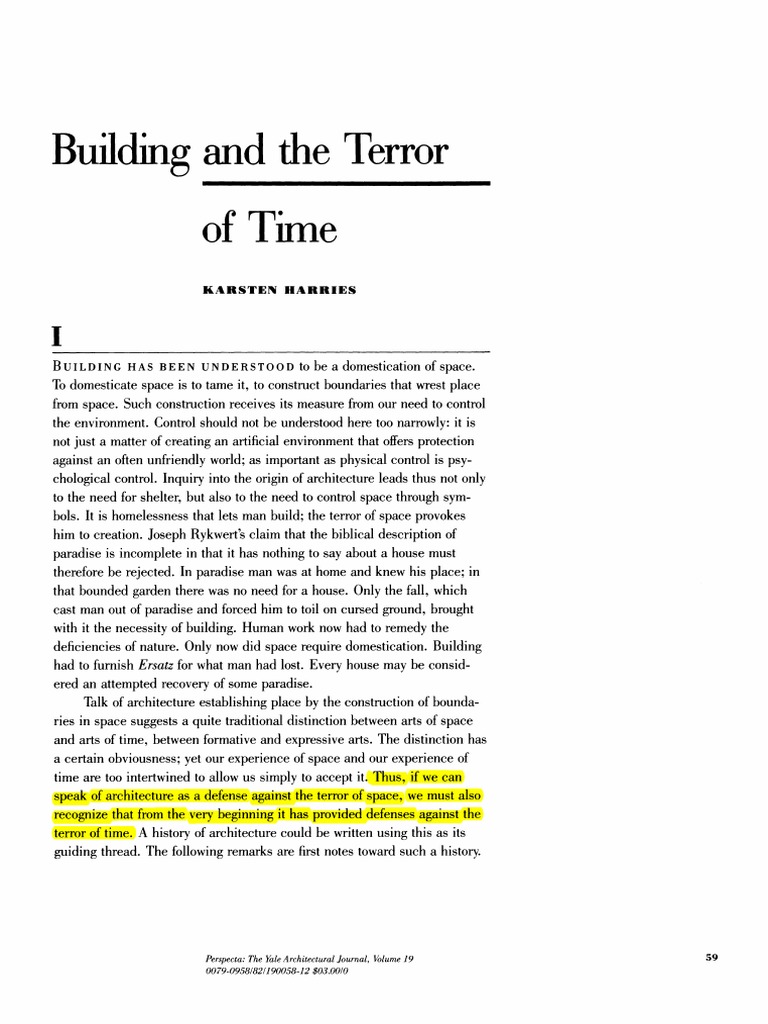 Building and The Terror of Time - Karsten Harries PDF | PDF | Object ...