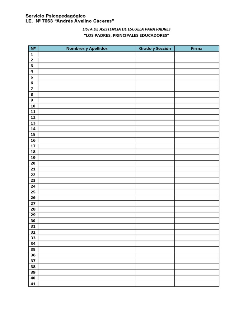 Listas De Asistencia