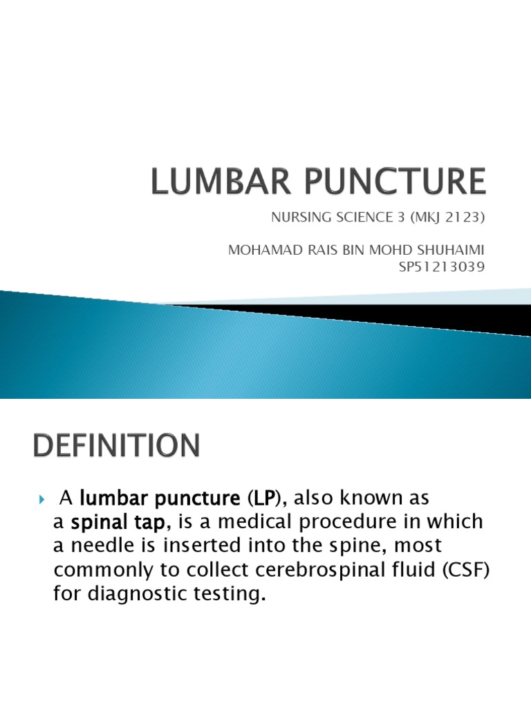 Lumbar Puncture | PDF