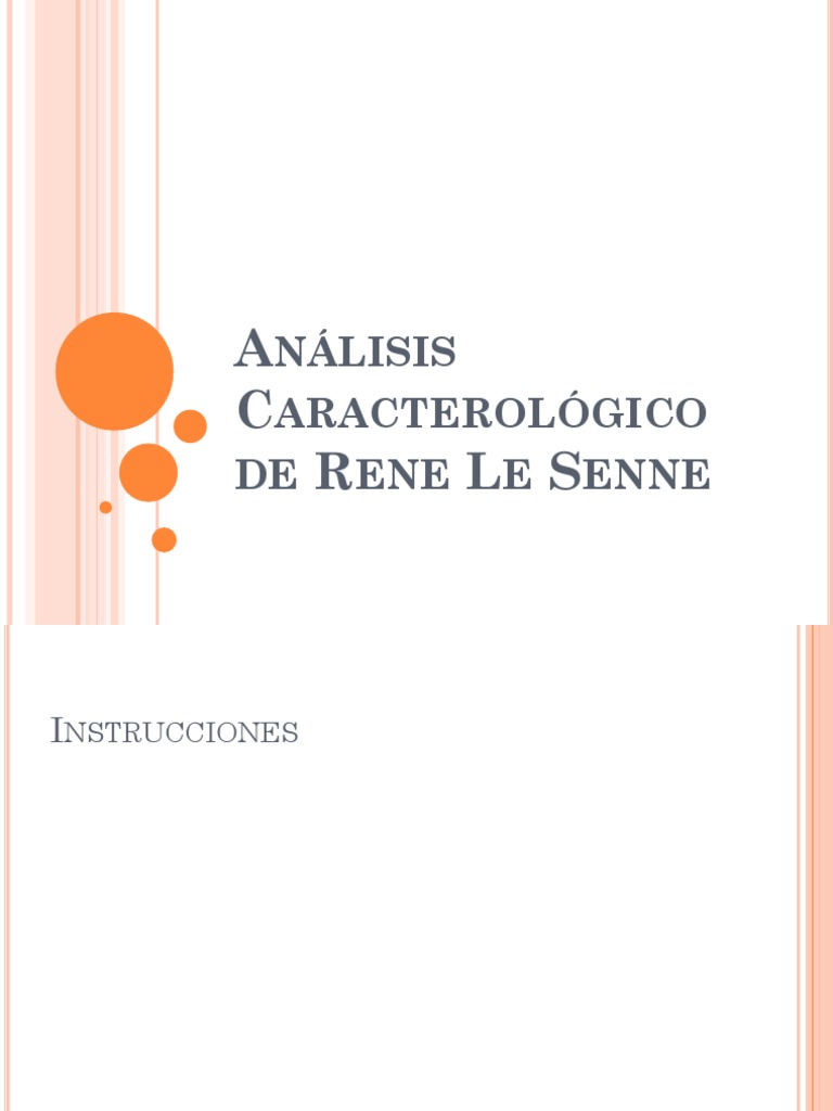 Análisis Caracterológico de Rene Le Senne | PDF