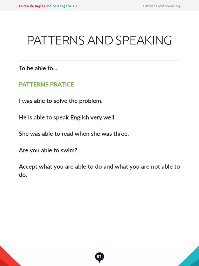 PDF Patterns and Speaking 08 | PDF