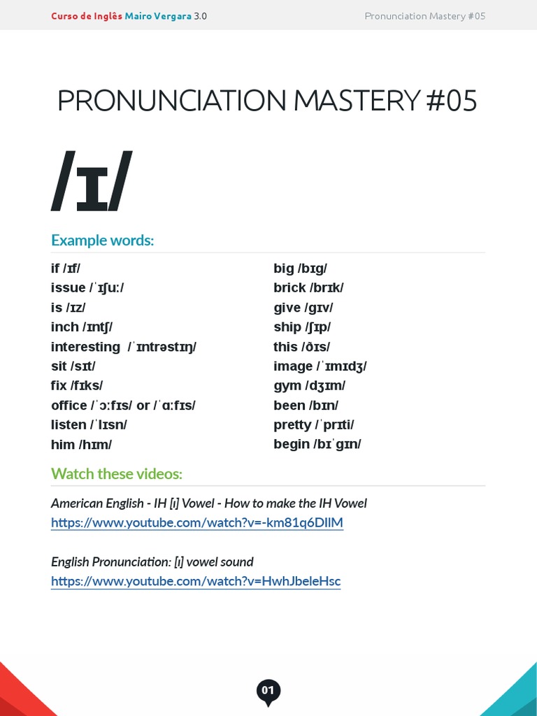 Mastering the IH Vowel Sound in English | PDF | Language Arts & Discipline