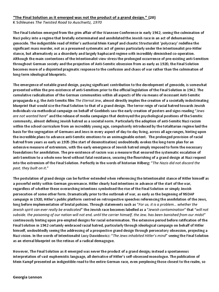Final Solution: Chaos Over Design | PDF | Final Solution | Antisemitism