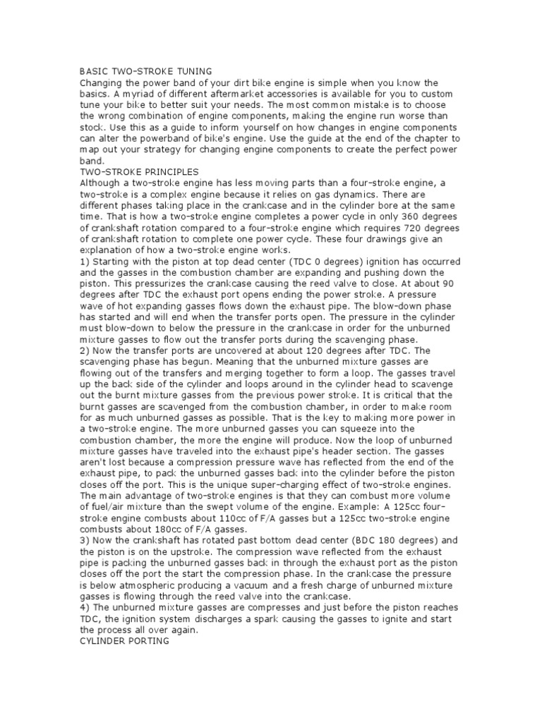 Basic Two-Stroke Tuning | PDF | Internal Combustion Engine | Ignition ...