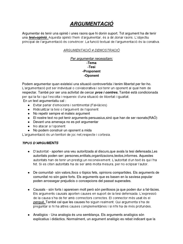 Text Argumentatiu | PDF