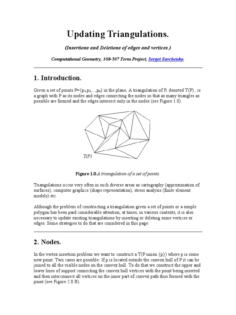 Updating Triangulations | PDF | Vertex (Geometry) | Vertex (Graph Theory)