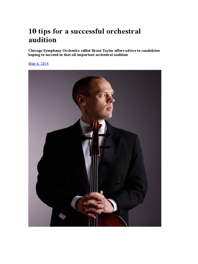 10 Tips For A Successful Orchestral Audition | PDF | Orchestras | Trombone