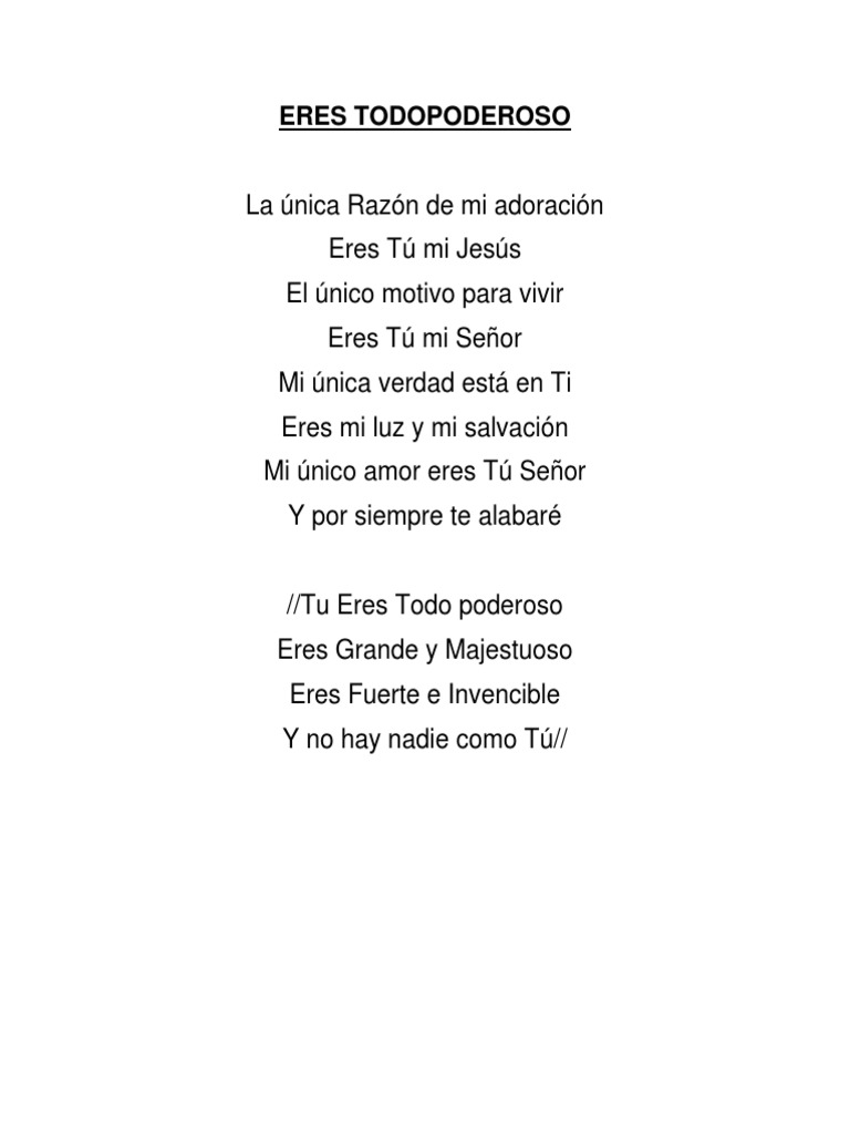 Eres Todopoderoso | PDF | Relaciones personales, crianza y desarrollo personal | Religión y ...