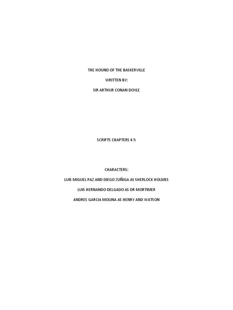 The Hound of The Baskerville Script | PDF | Sherlock Holmes | Dr. Watson