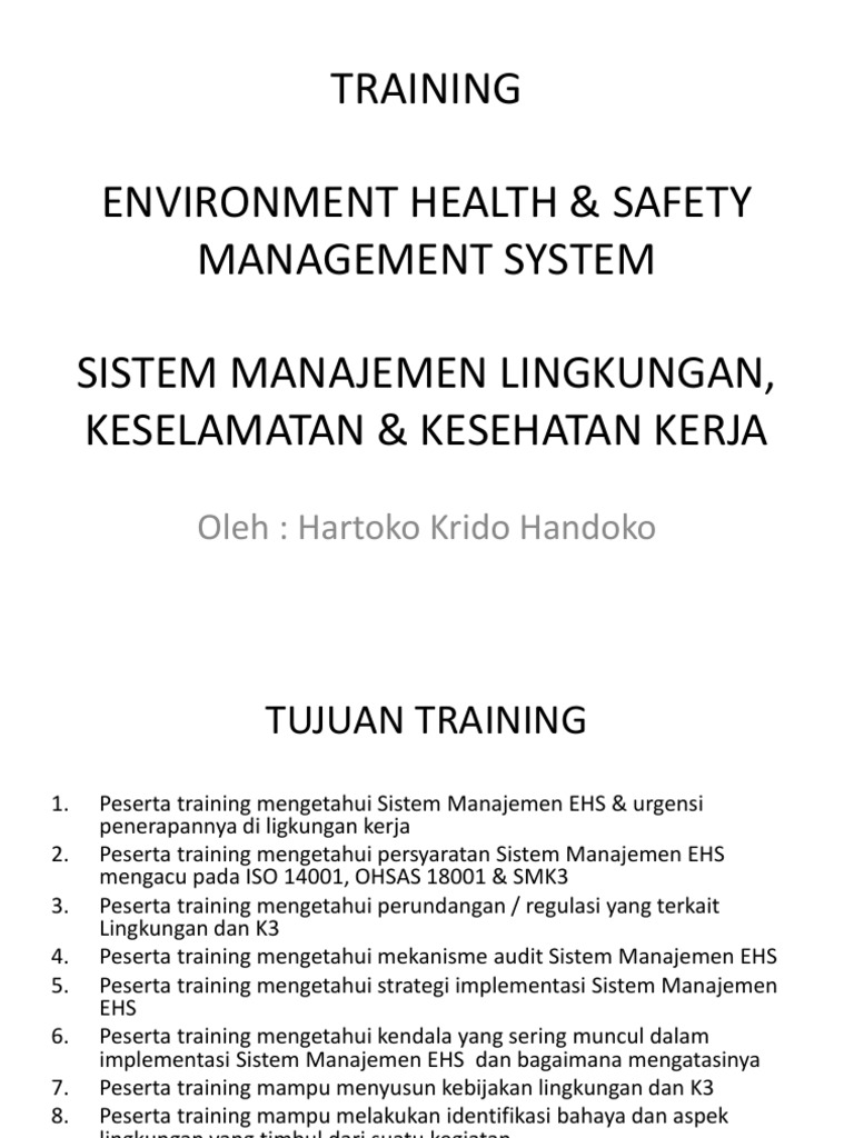 EHS Management System I | PDF | Karier & Perkembangan