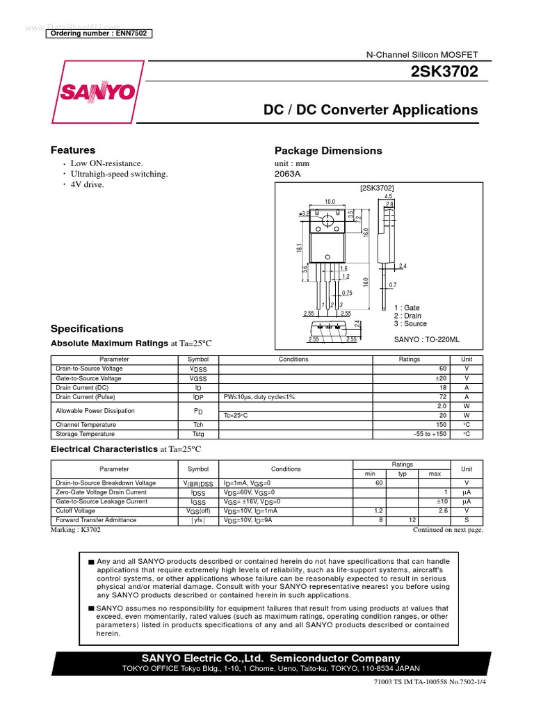 Datasheet.hk_k3702_3696473 | Field Effect Transistor | Electrical ...