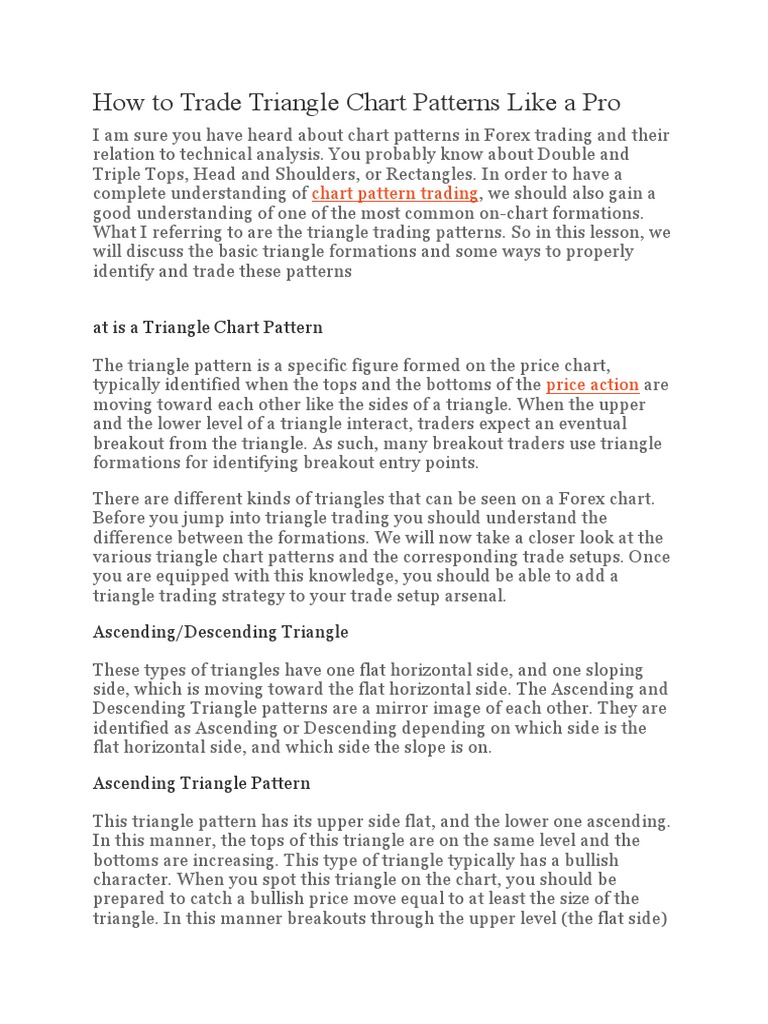 How To Trade Triangle Chart Patterns Like A Pro | PDF | Market Trend ...