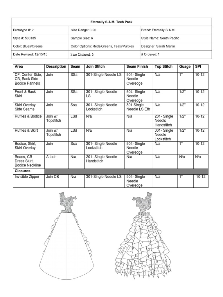 Tech Pack Example Na | PDF | Seam (Sewing) | Clothing