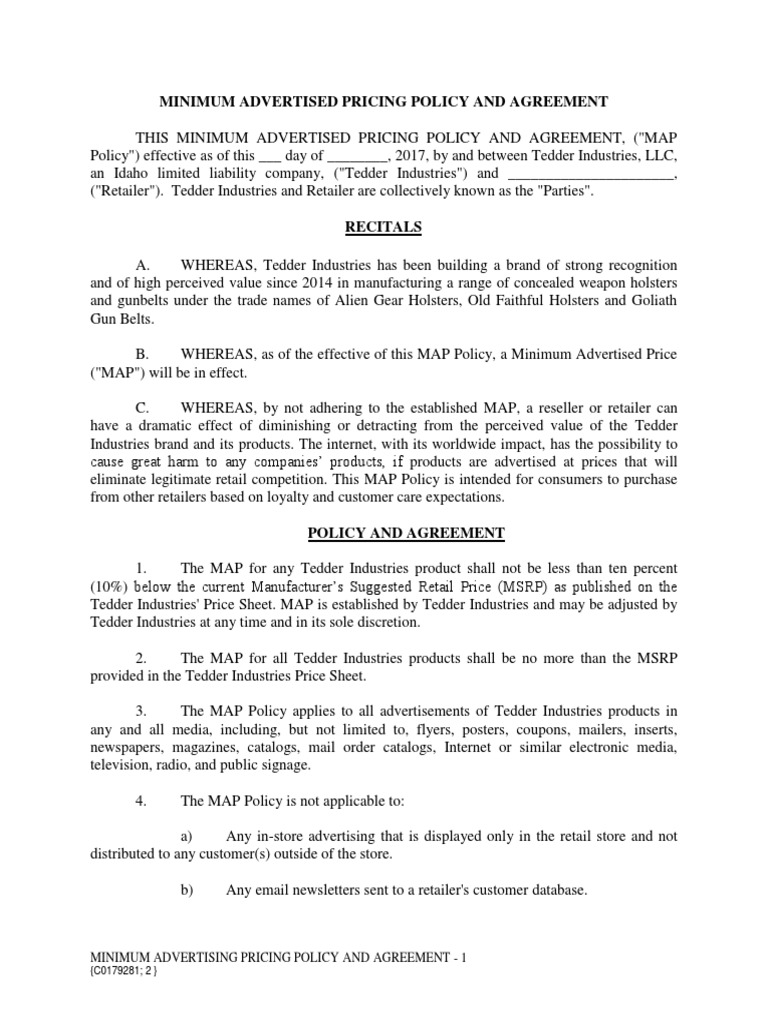 Map Retailer Agreement | PDF | Indemnity | List Price