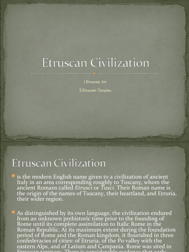 Etruscan Civilization Overview | PDF