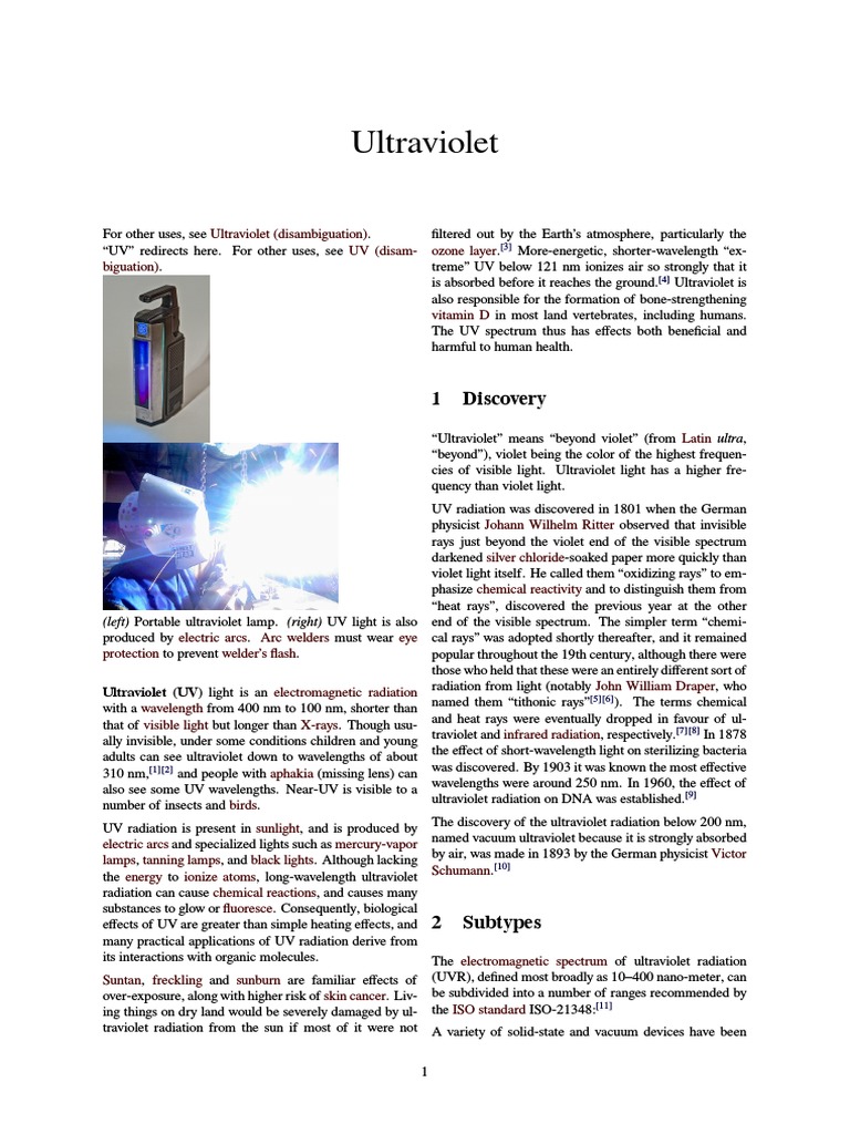 Ultraviolet | PDF | Ultraviolet | Electromagnetic Spectrum