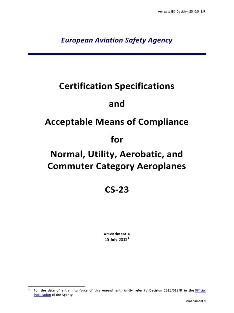 CS-23 Amendment 4 PDF | PDF | Takeoff | Airplane