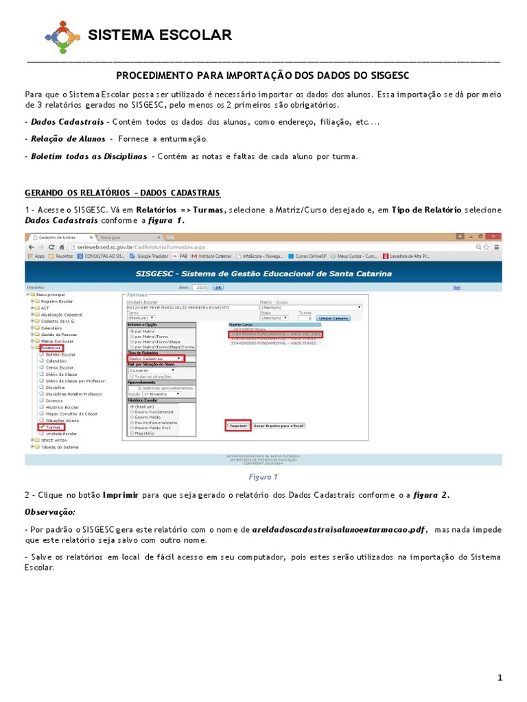 Importação de Dados do SISGESC | PDF | Dados | Janela (informática)