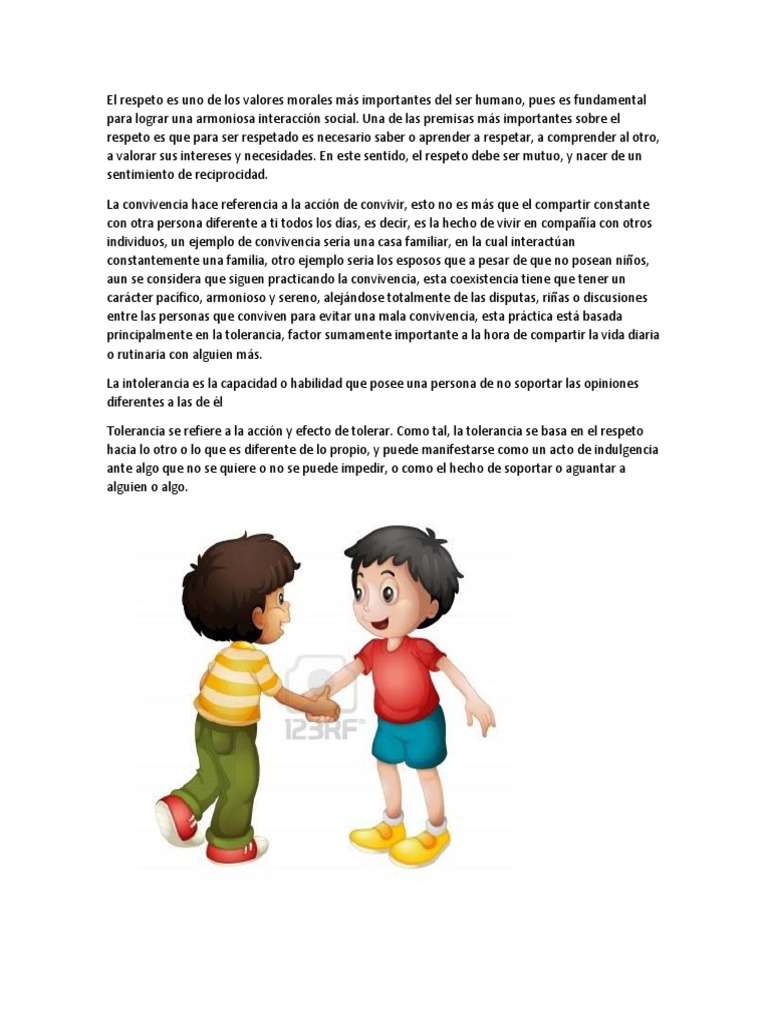 El Respeto Es Uno de Los Valores Morales Más Importantes Del Ser Humano ...