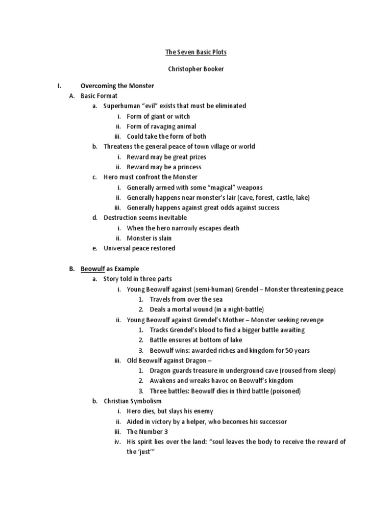 Seven Basic Plots Student | PDF | Beowulf | Alice (Alice's Adventures ...